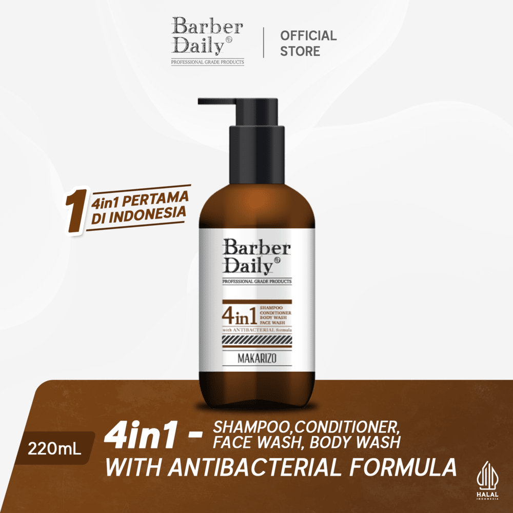 Barber Daily 4in1 220mL - Pertama di Indonesia (Shampoo, Conditioner ...