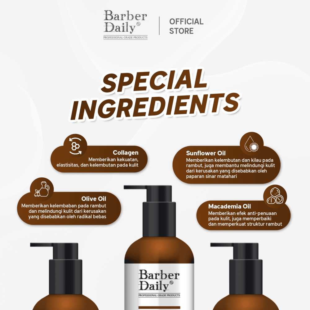 Barber Daily 4in1 220mL - Pertama di Indonesia (Shampoo, Conditioner ...
