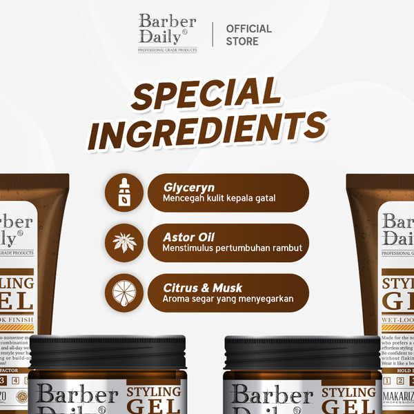 Barber Daily Styling Gel Wet Look Tube 200 mL - Akasha Shop