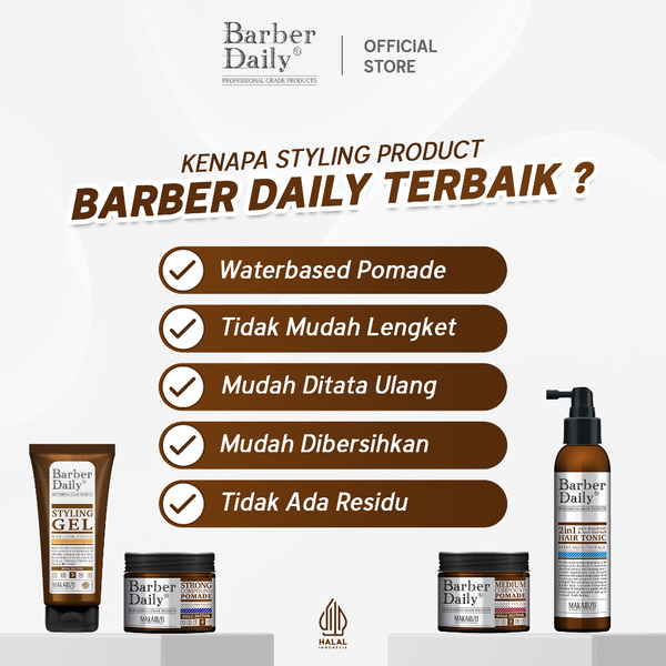 Barber Daily Styling Gel Wet Look Tube 200 mL - Akasha Shop