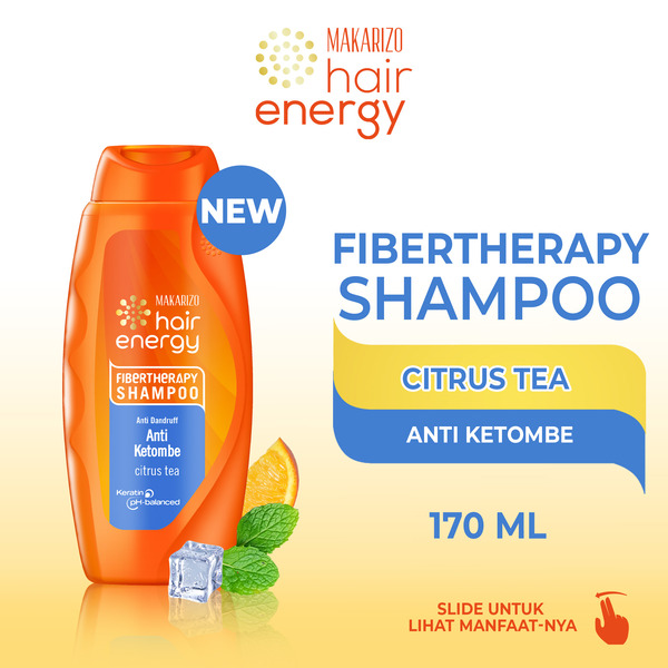 Makarizo Hair Energy Fibertheraphy Shampoo Anti Dandruff Citrus Tea 170mL - Akasha Shop