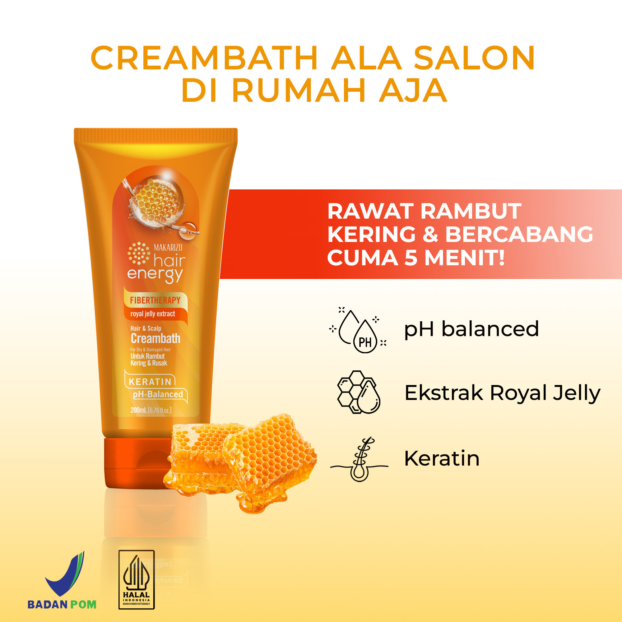 Makarizo Hair Energy Fibertherapy Hair & Scalp Creambath Royal Jelly ...