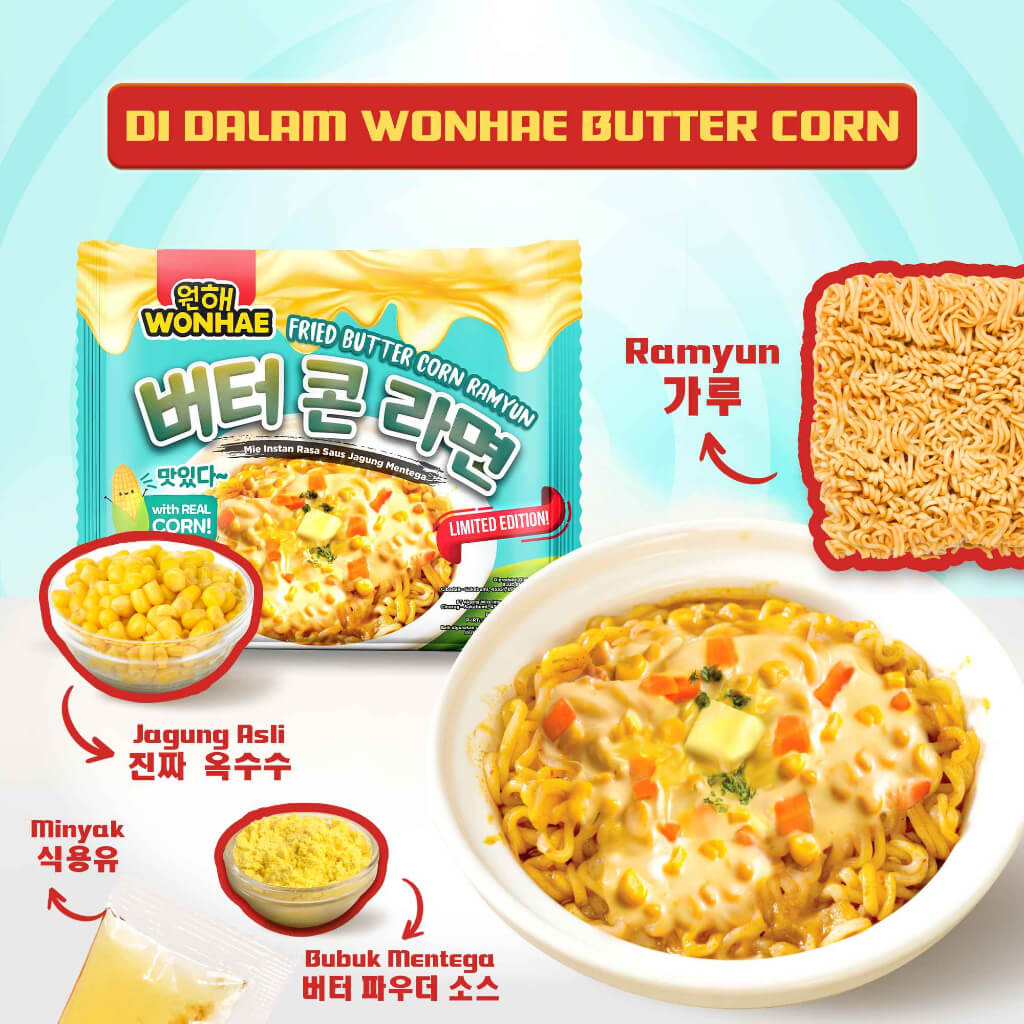 Mujigae by Wonhae Butter Corn Ramyun 120 gr - Akasha Shop