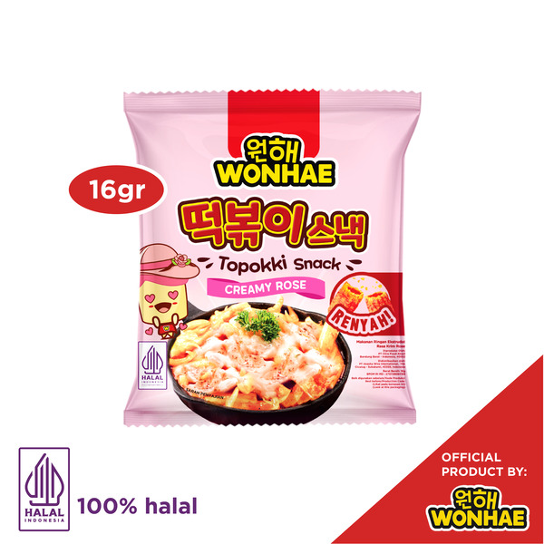 Mujigae by Wonhae Topokki Snack Creamy Rose 16 gr - Akasha Shop