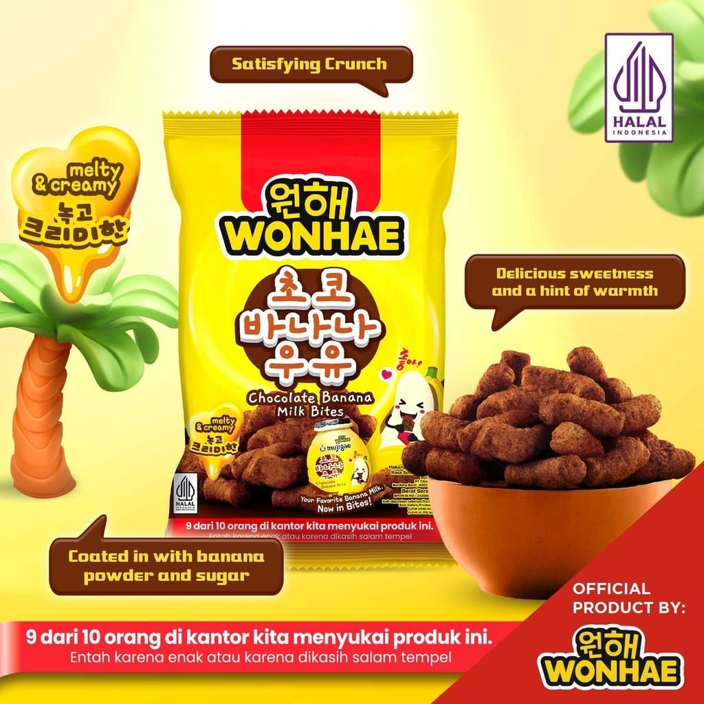 Wonhae Banana Milk Bites Chocolate 60 gr - Akasha Shop